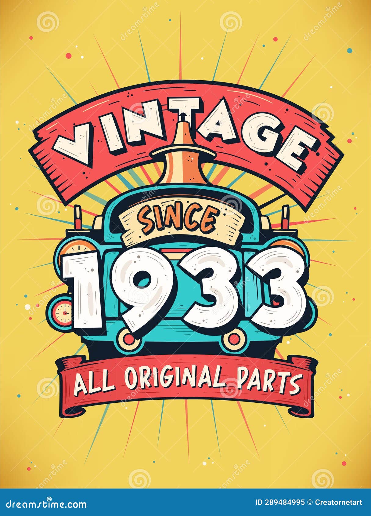 Vintage since 1933, Born in 1933 Vintage Birthday Celebration Stock ...