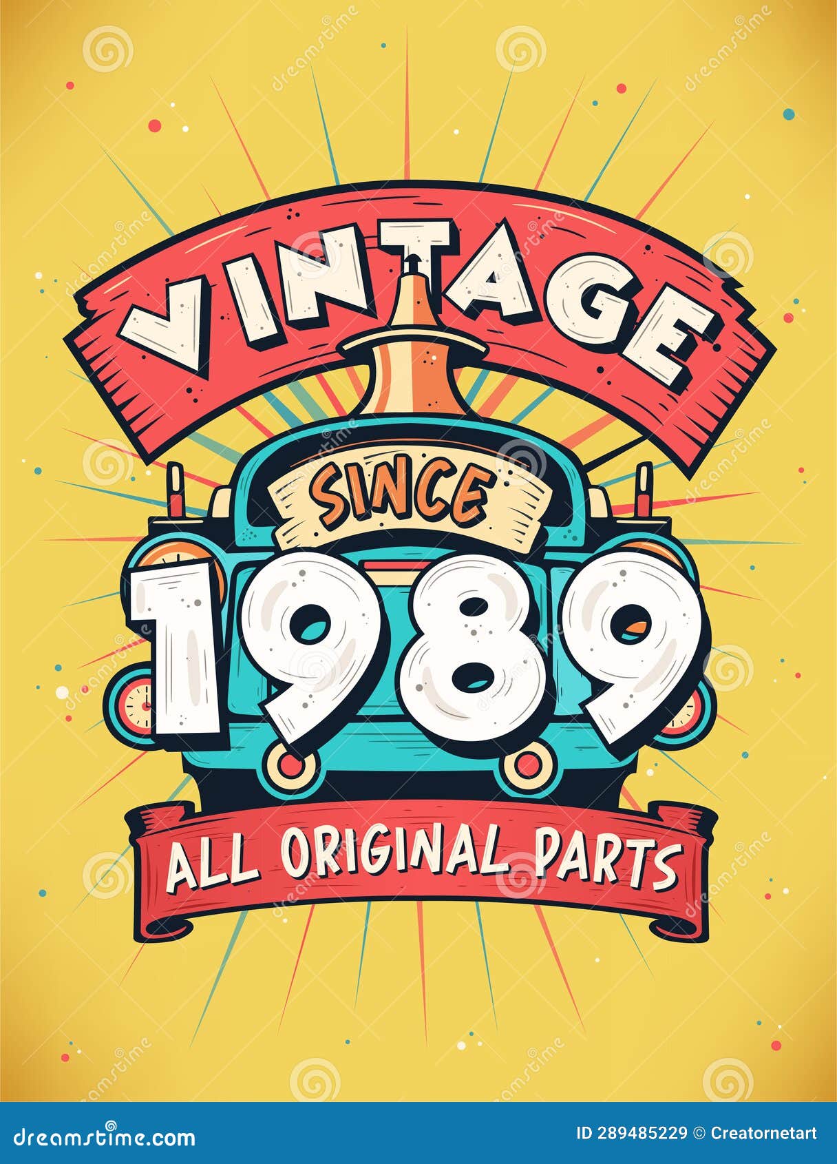 Vintage since 1989, Born in 1989 Vintage Birthday Celebration Stock ...