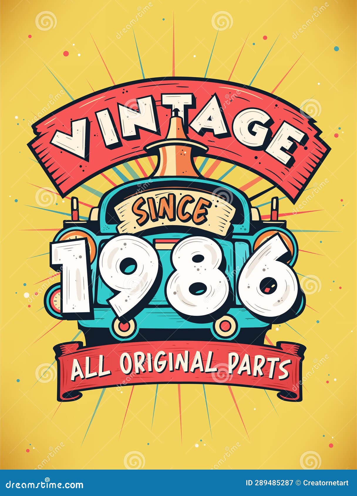 Vintage since 1986, Born in 1986 Vintage Birthday Celebration Stock ...