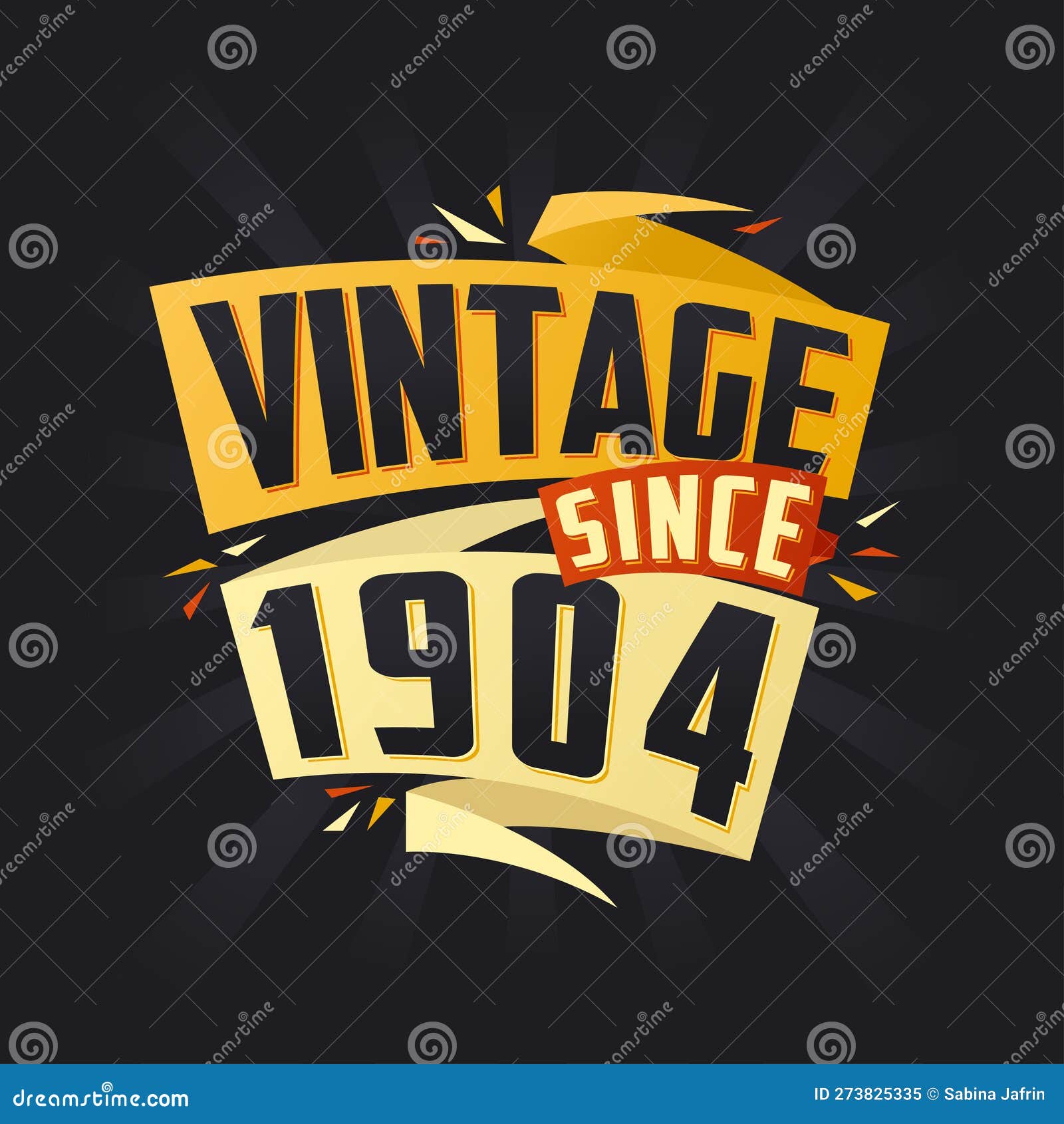Vintage Since 1904, Born In 1904 Vintage Birthday Celebration Cartoon ...