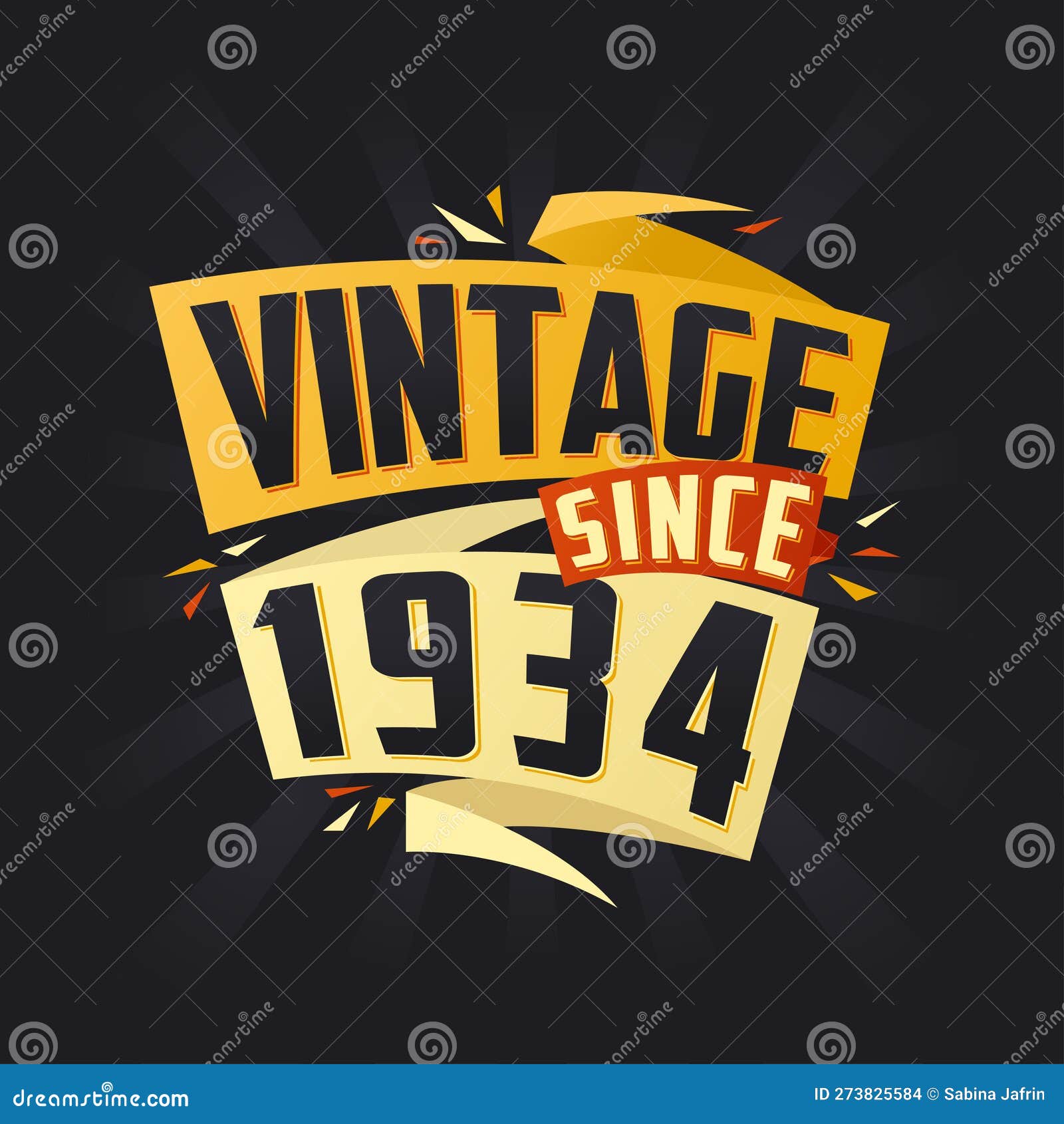 Vintage since 1934. Born in 1934 Birthday Quote Vector Design Stock ...