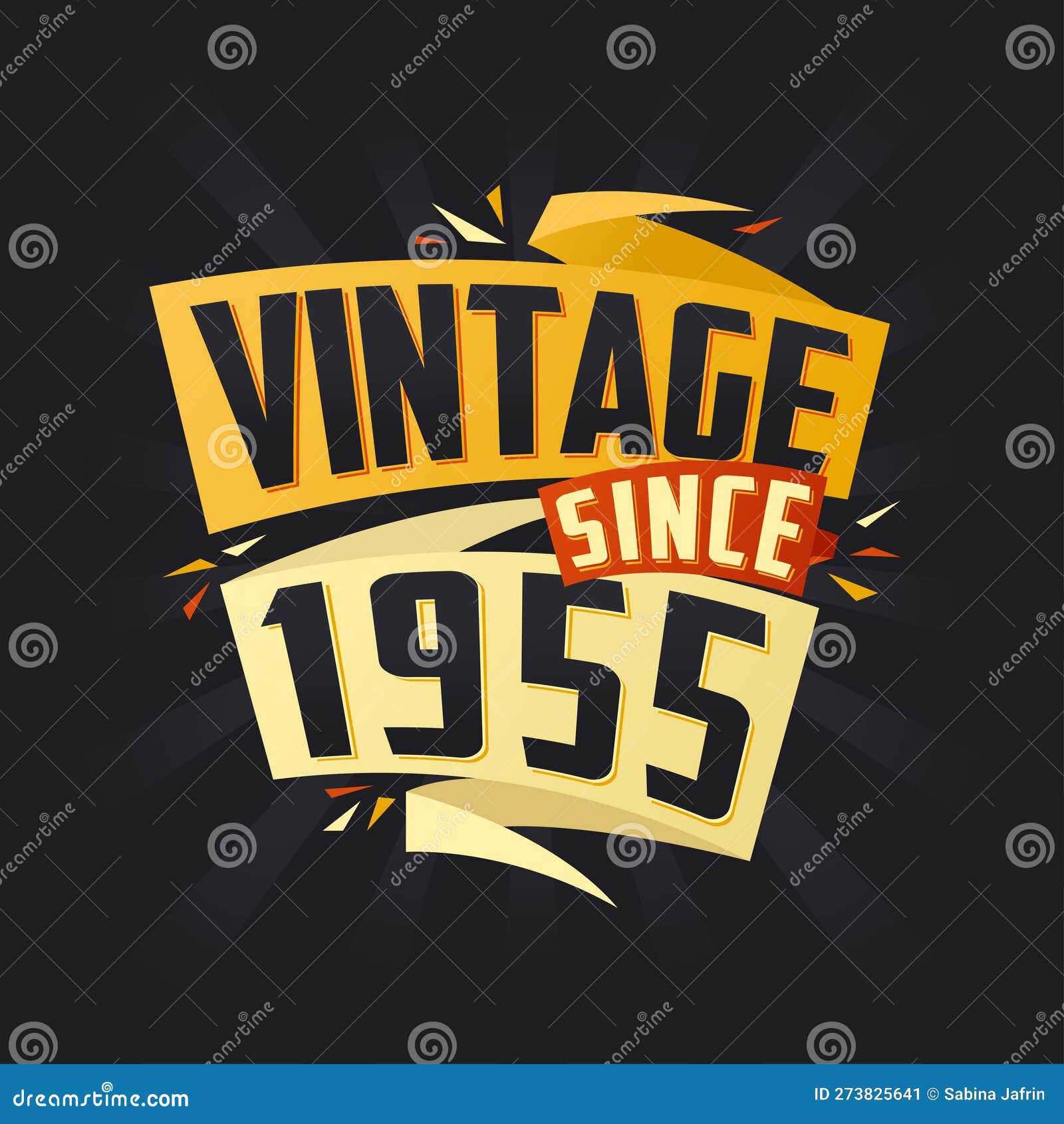 Vintage since 1955. Born in 1955 Birthday Quote Vector Design Stock ...