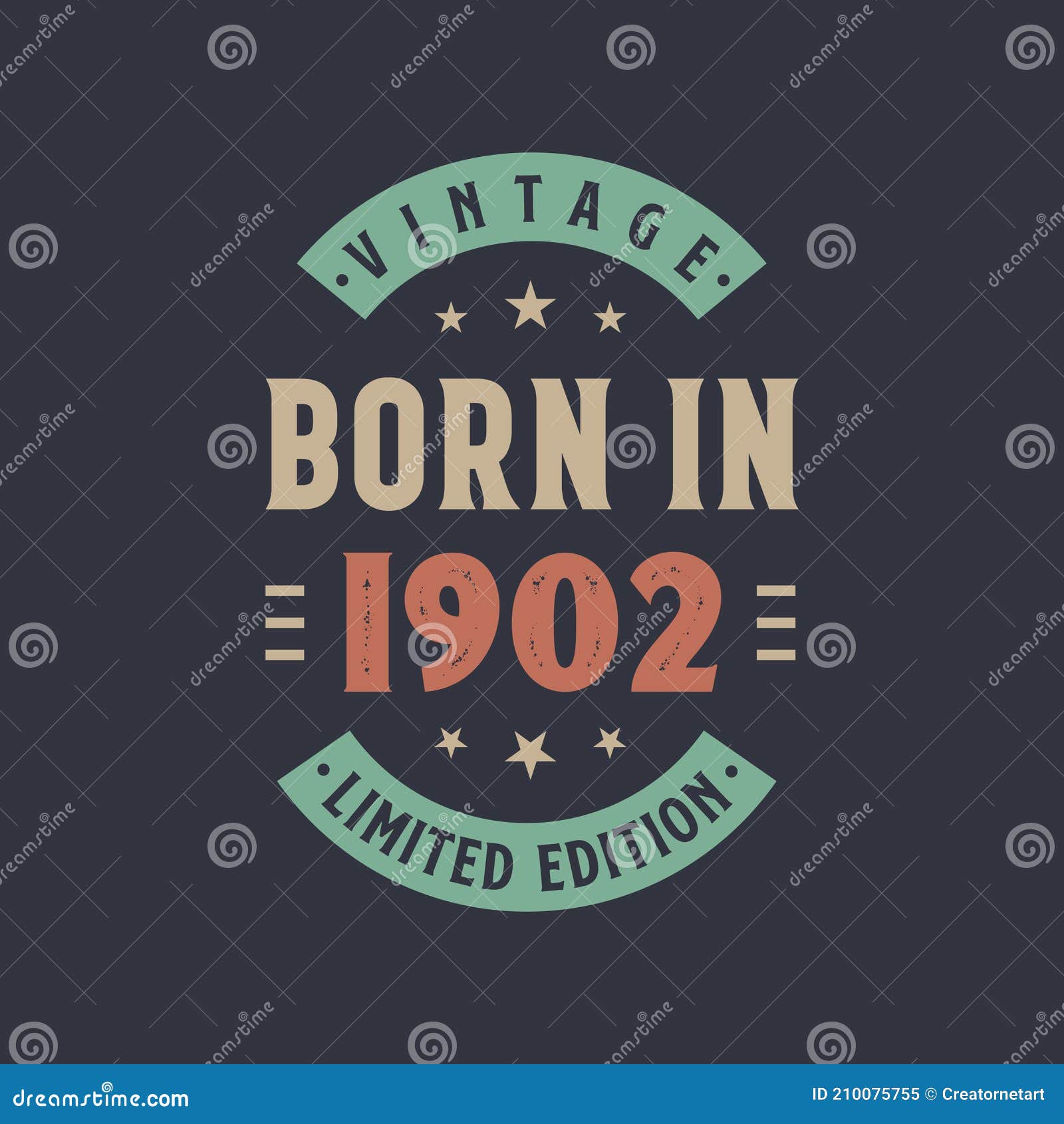 Vintage Born in 1902, Born in 1902 Retro Vintage Birthday Design Stock ...