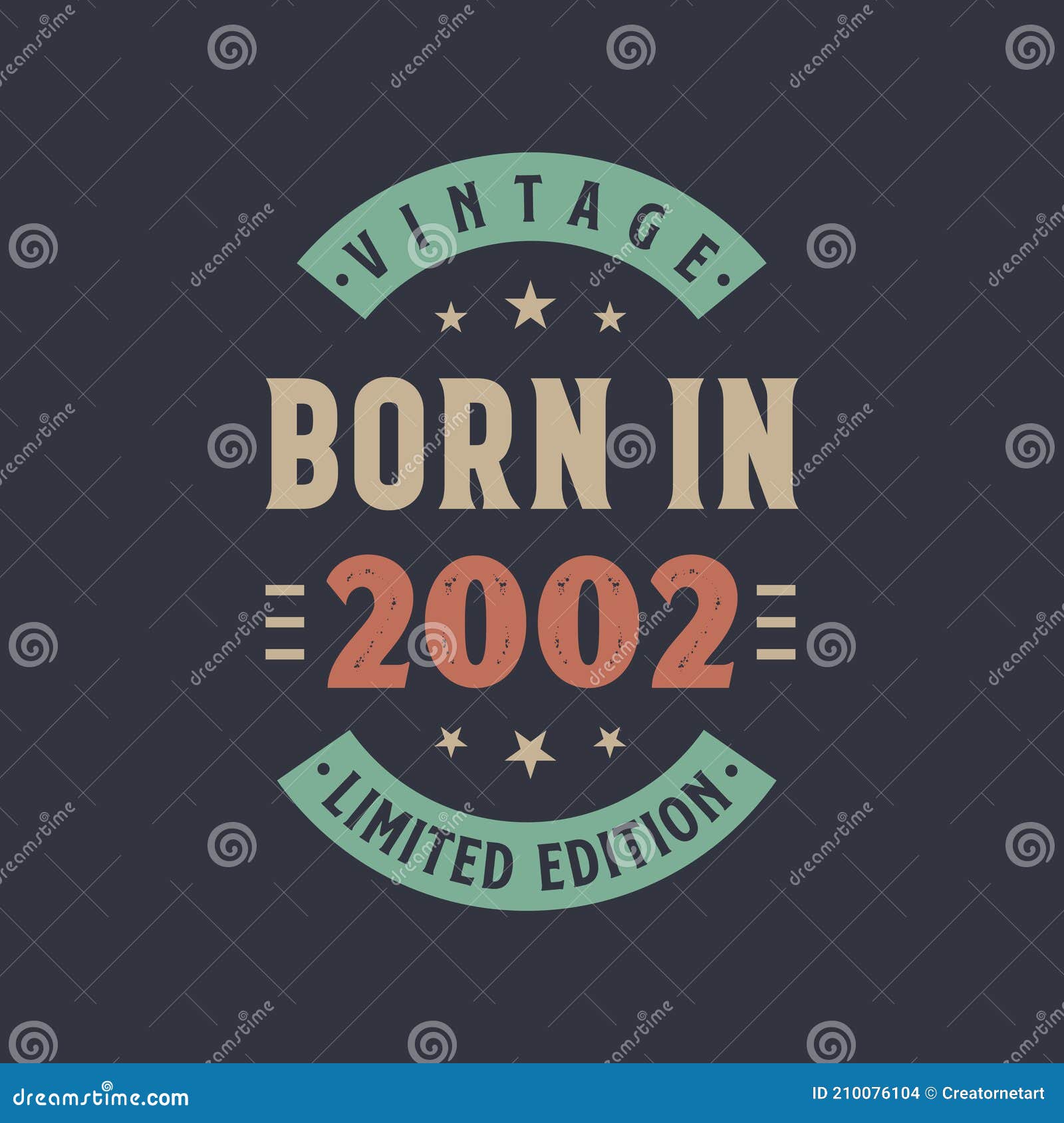 Vintage Born in 2002, Born in 2002 Retro Vintage Birthday Design Stock ...