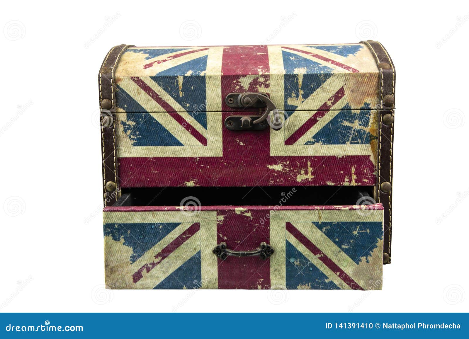 Vintage Box with British Flag Isolate on White Background with Clipping ...