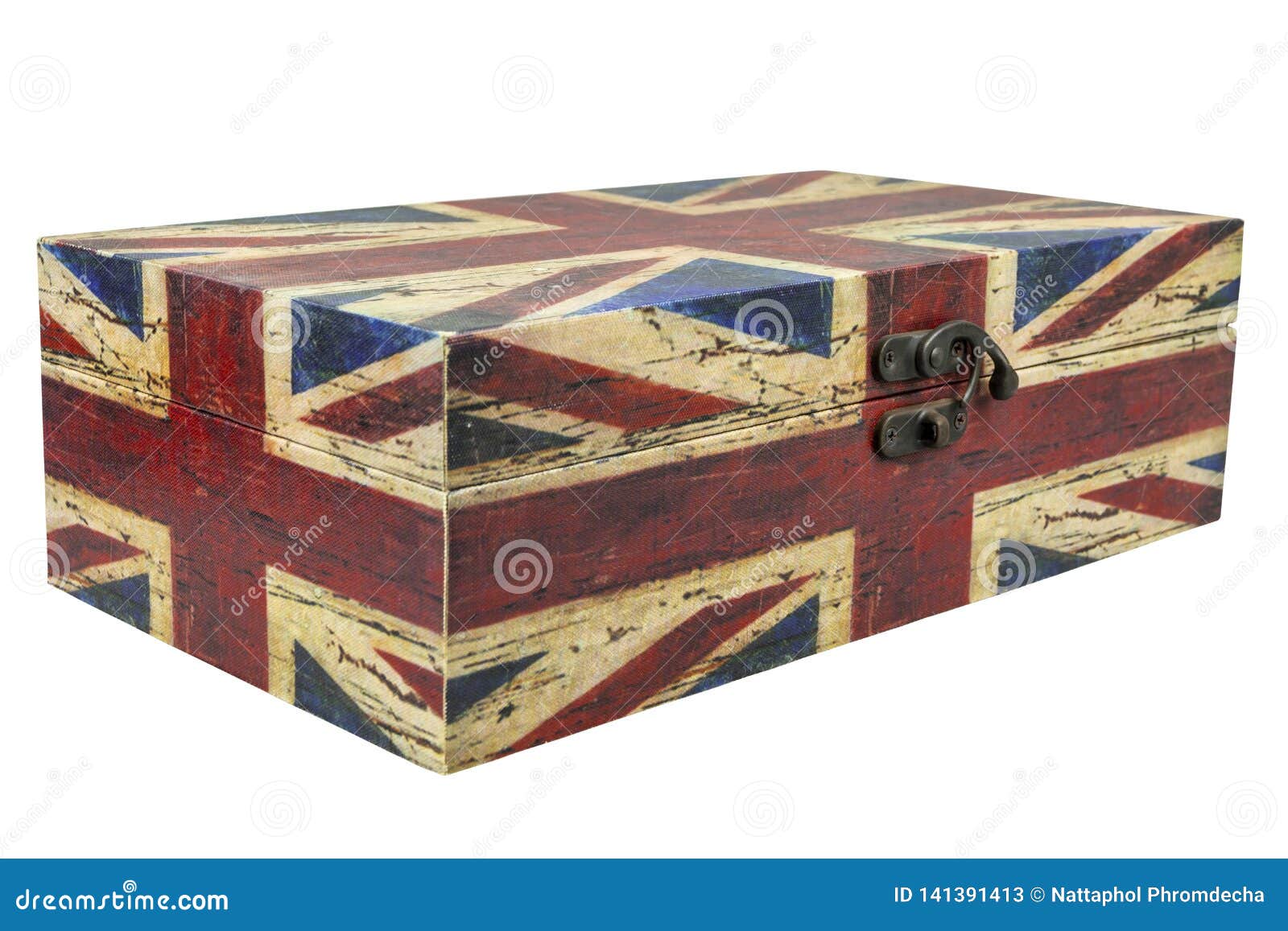 Vintage Box with British Flag Isolate on White Background with Clipping ...