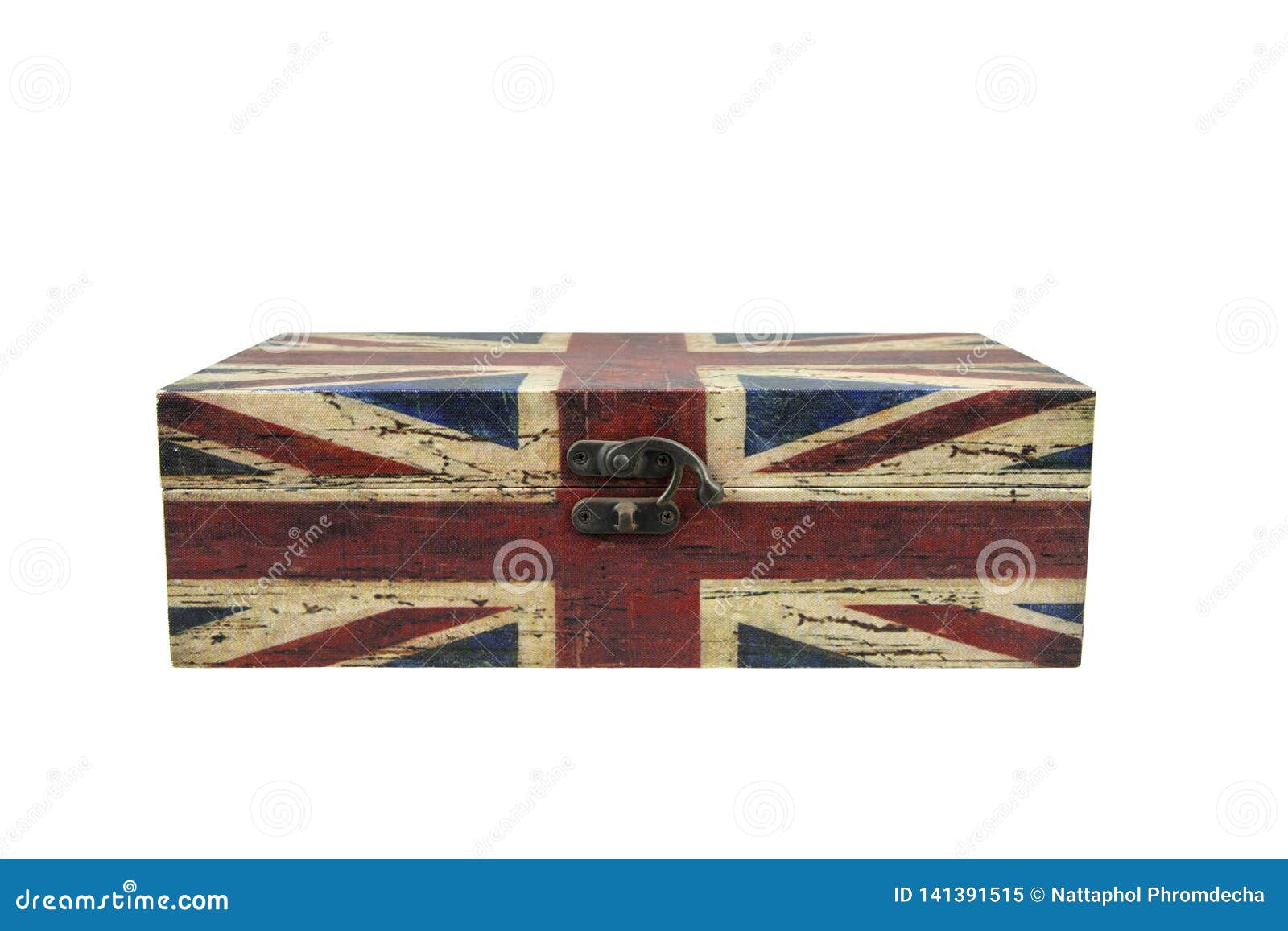 Vintage Box with British Flag Isolate on White Background with Clipping ...