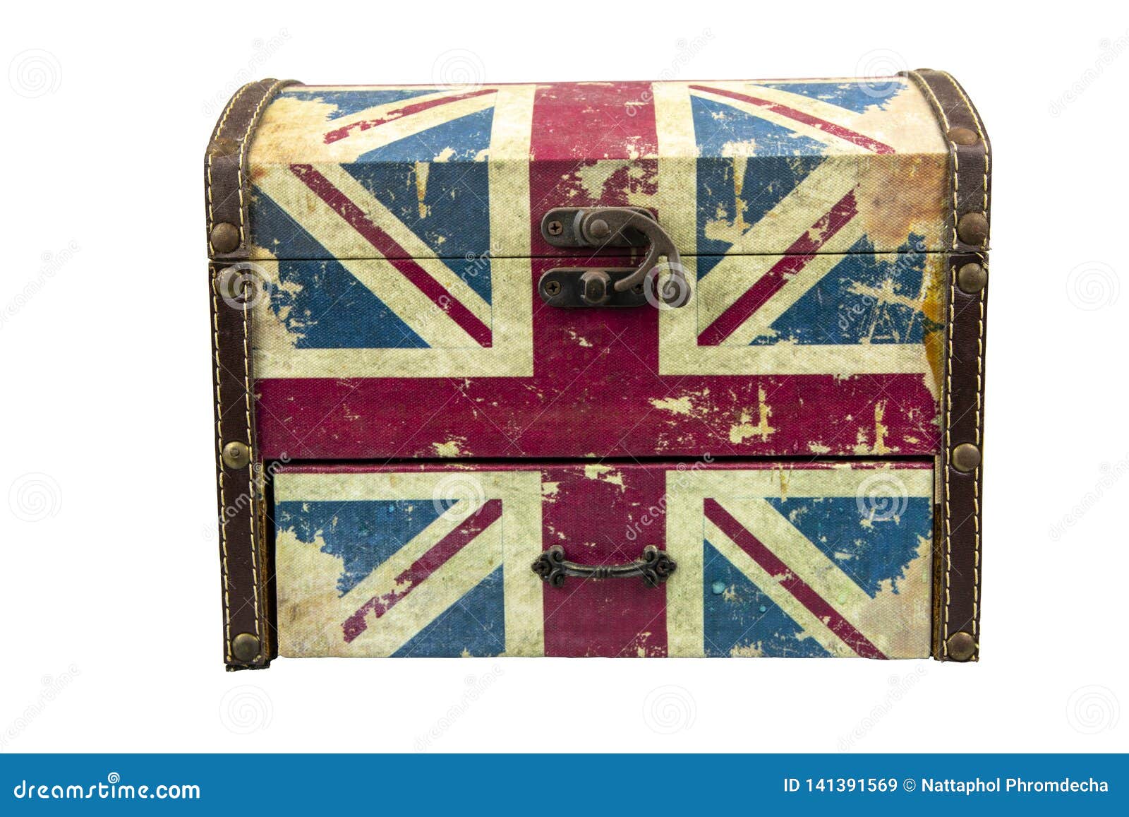 Vintage Box With British Flag Isolate On White Background With Clipping ...