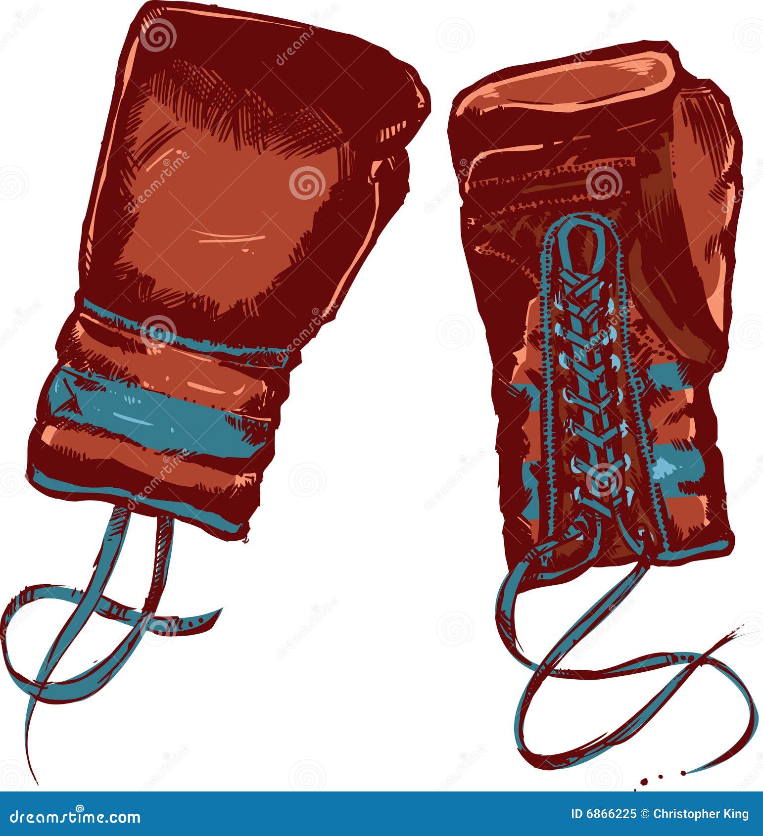 Vintage Boxing Gloves Vector Illustration Stock Vector - Illustration ...