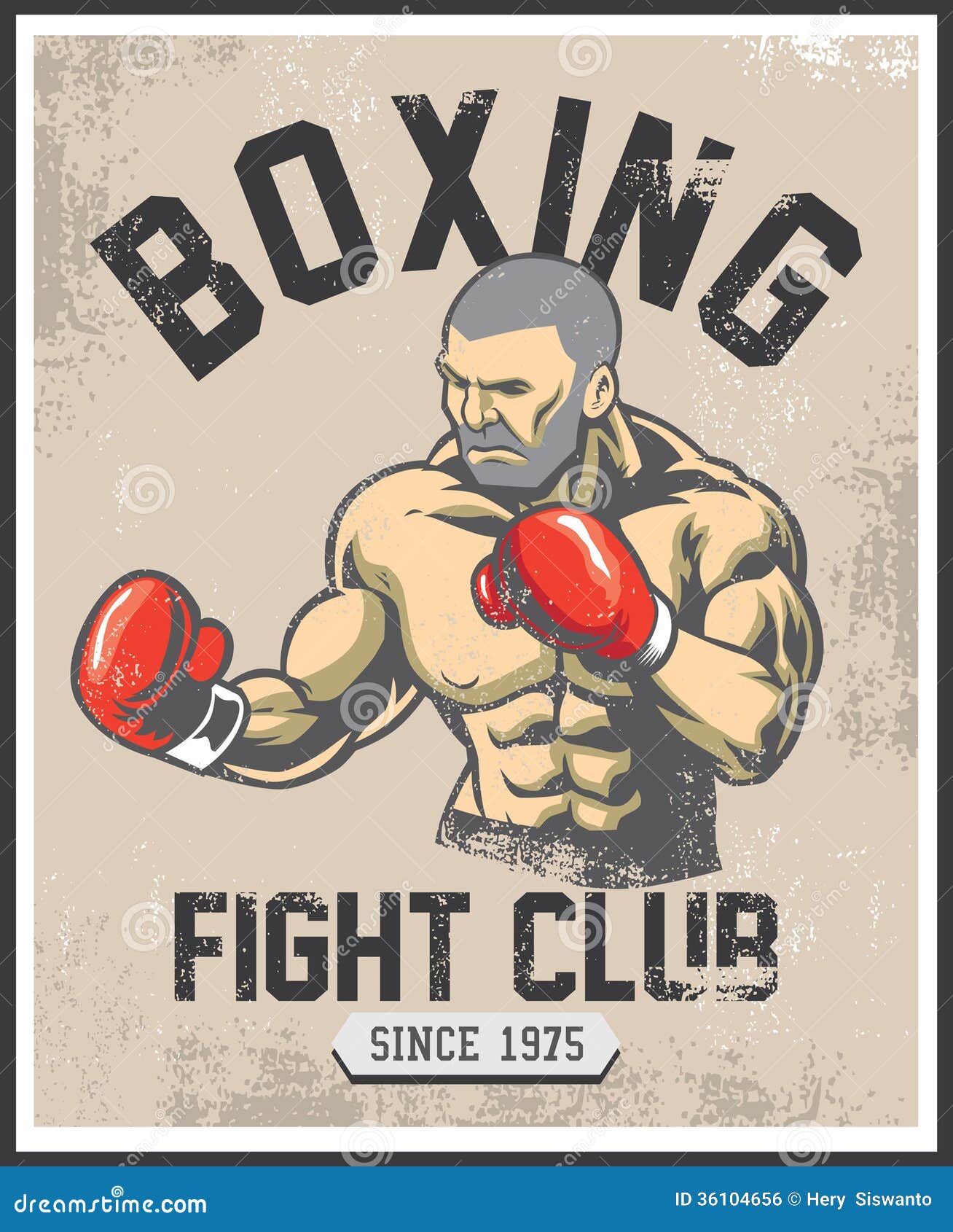 Vintage boxing poster stock vector. Illustration of glove - 36104656