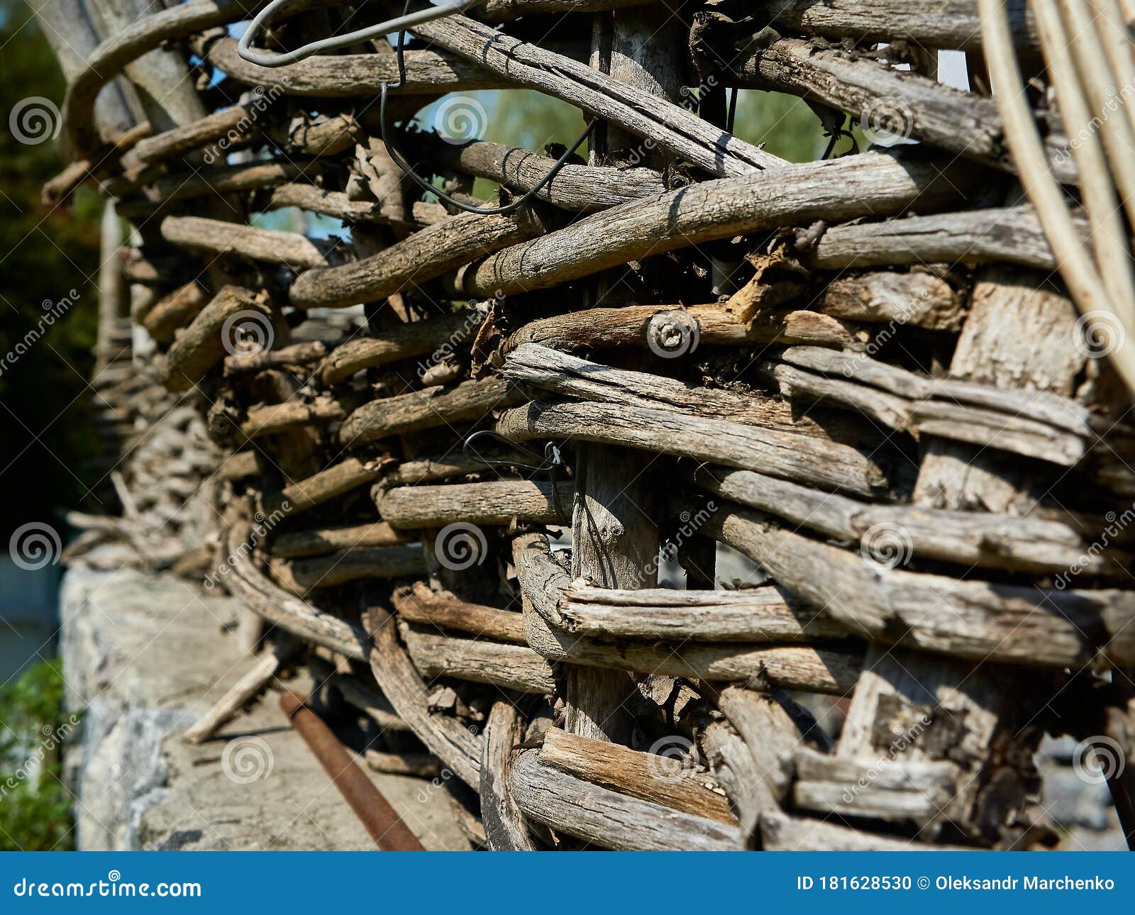 Vintage Braided Rod Fence, Decorative Fence Stock Photo - Image of ...