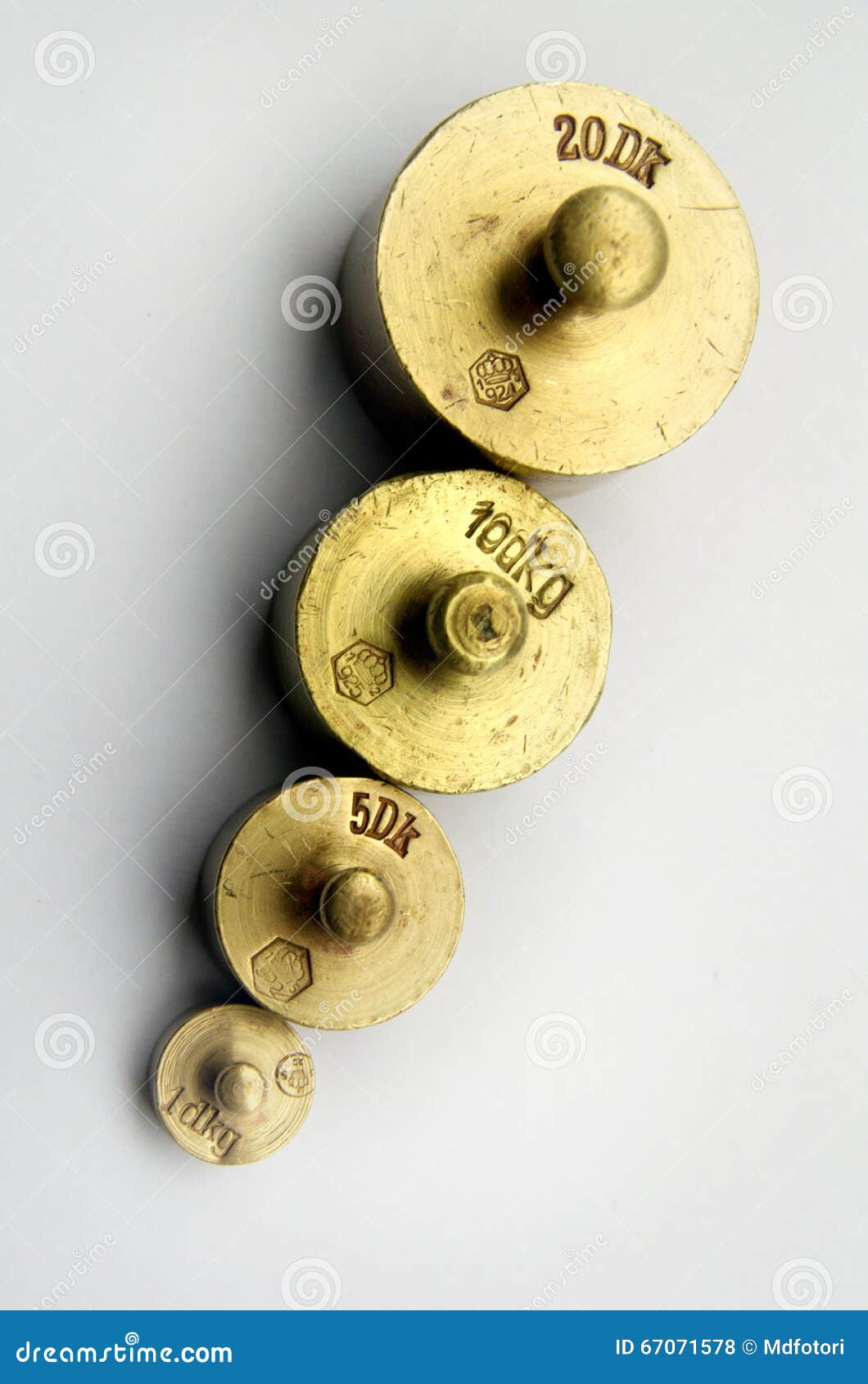 Vintage Brass Scale Weights Stock Photo - Image of fashioned, heavy ...