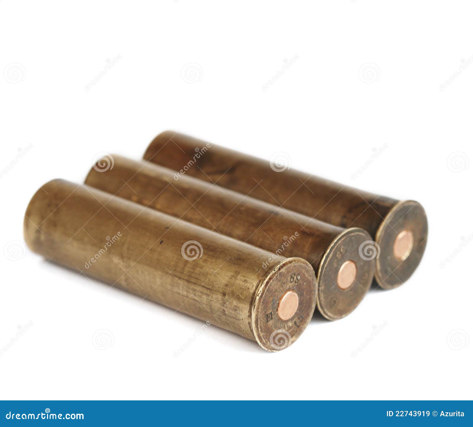 Vintage Brass Shotgun Shells Stock Image - Image of brass, ammunition ...