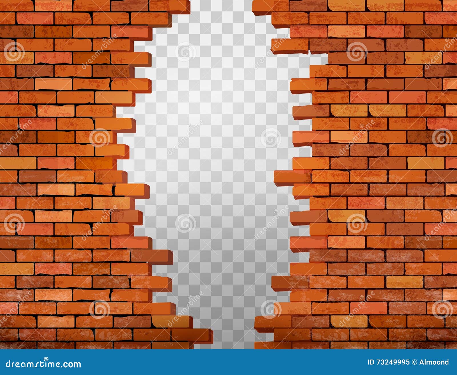 Vintage Red Brick Wall Texture For Design. Panoramic Banner Background ...