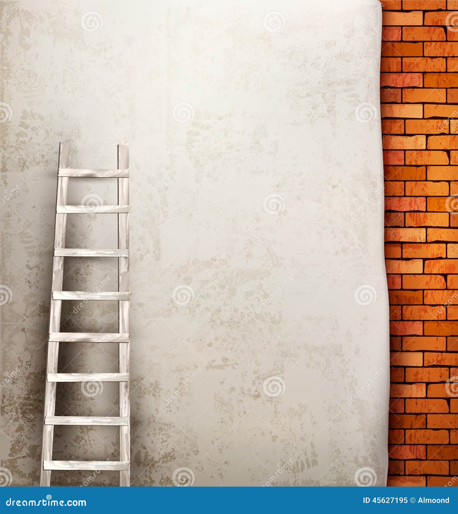 Vintage Red Brick Wall Texture For Design. Panoramic Banner Background ...