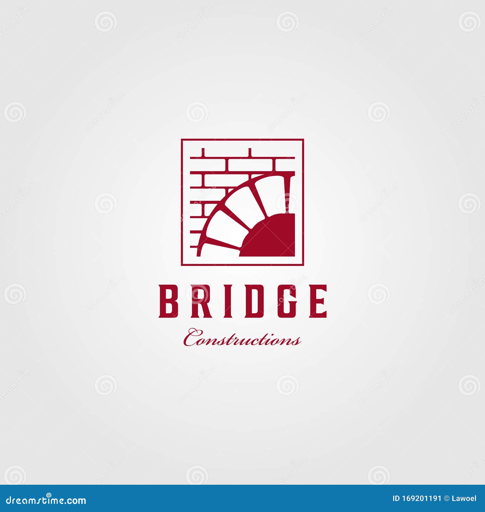 Vintage Bridge Logo Construction Brick Vector Emblem Illustration ...