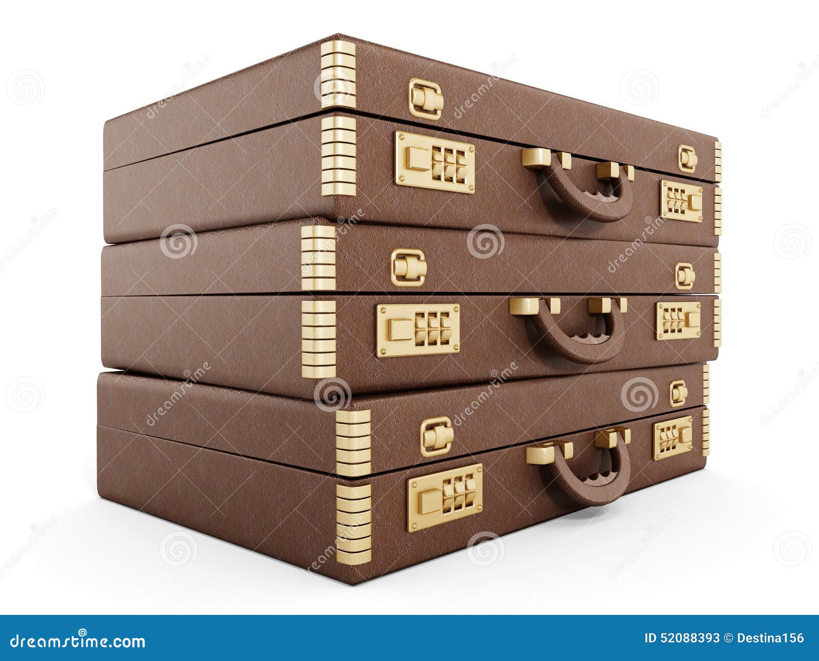 Vintage briefcase stack stock illustration. Illustration of closed ...