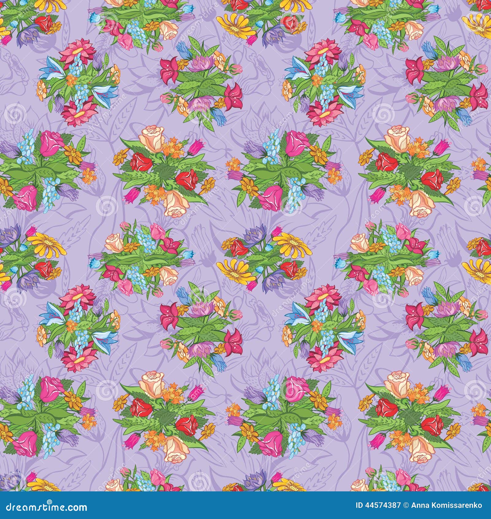 Vintage Bright Floral Pattern Stock Vector - Illustration of leaf ...