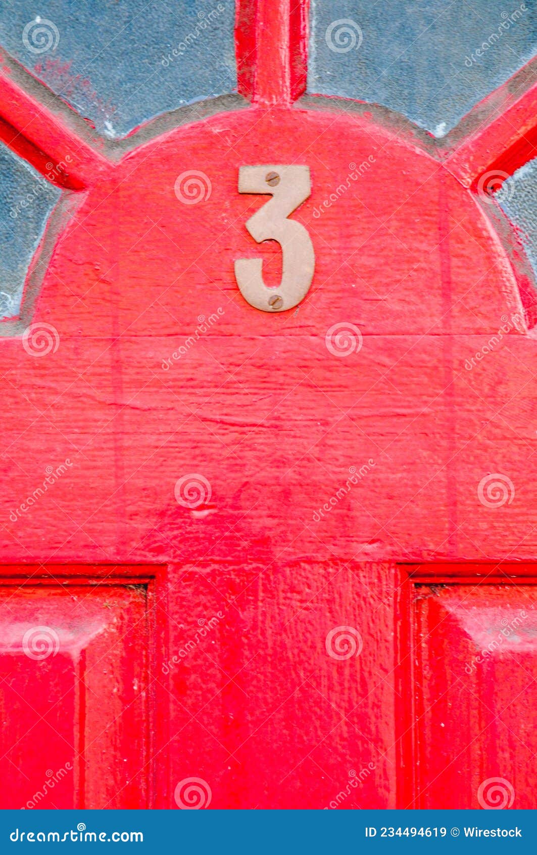 Vintage British Door with Number 3 Stock Image - Image of design ...