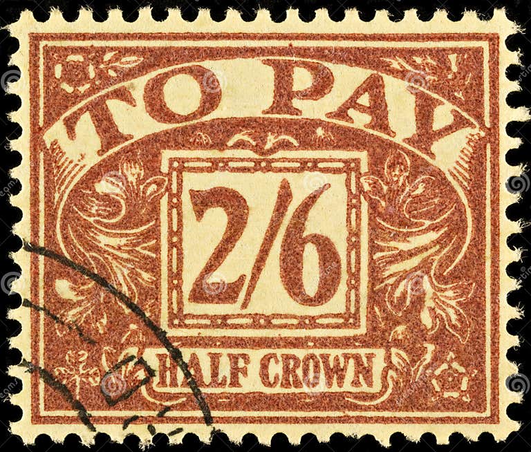 Vintage British Postage Due Stamp Editorial Stock Image - Image of ...