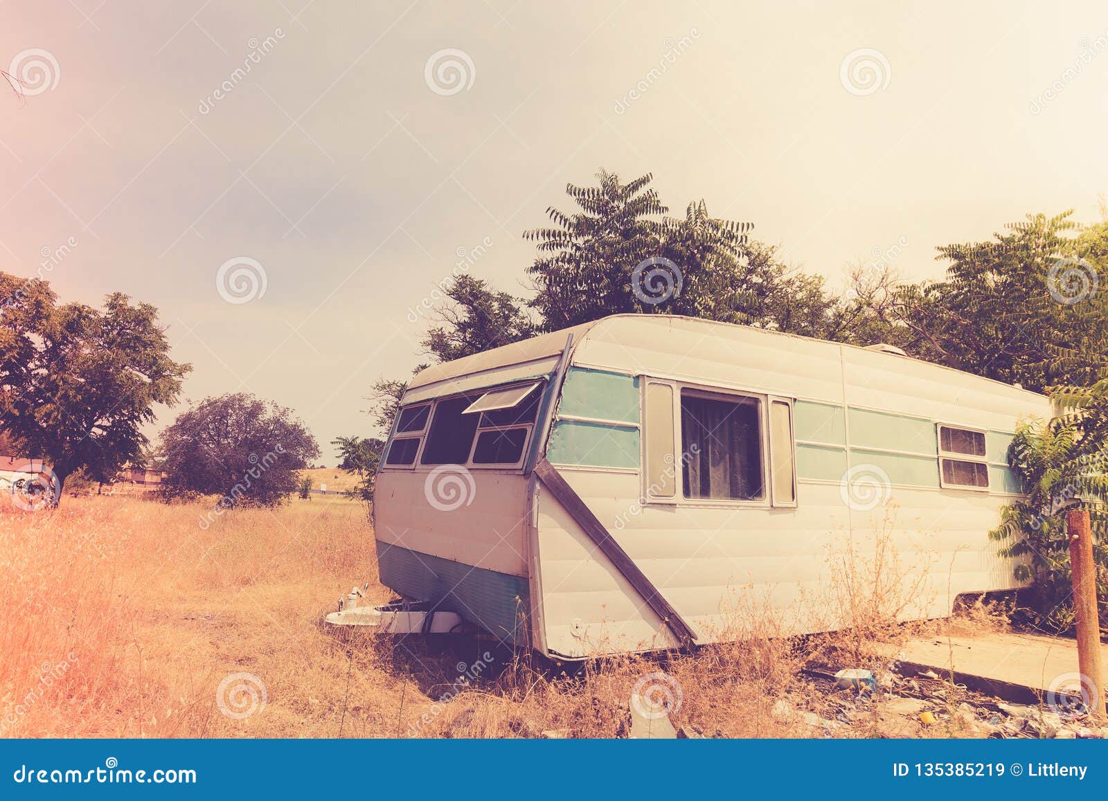 RV camper trailer stock image. Image of adventure, caravan - 135385219
