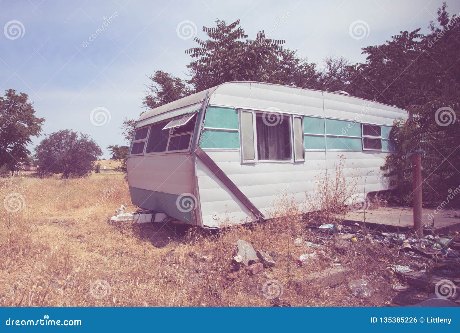 RV camper trailer stock photo. Image of aged, travel - 135385226