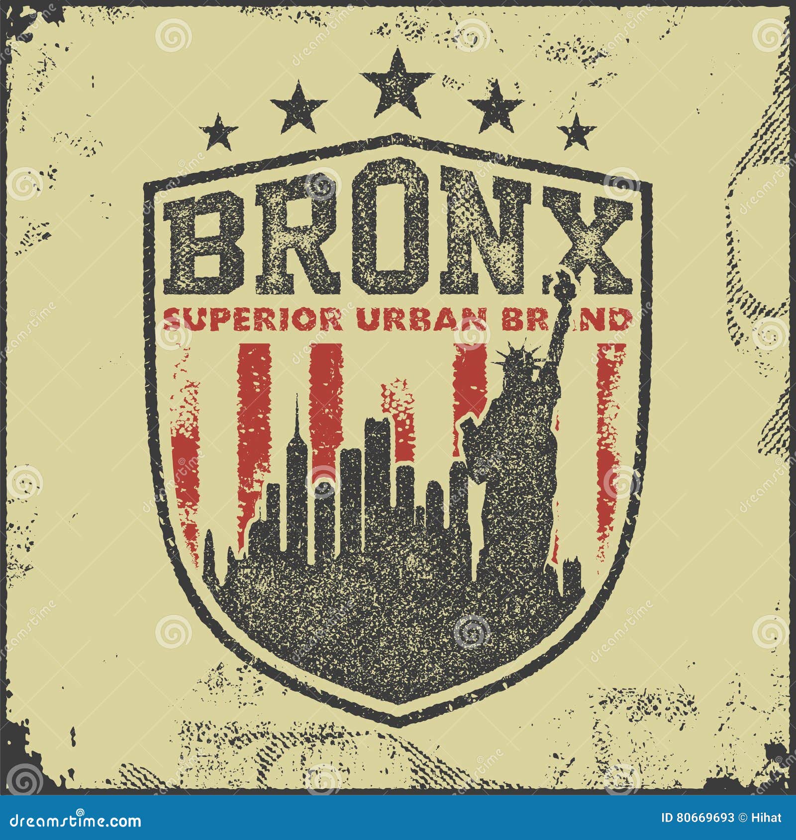 Vintage Bronx Typography T-shirt Graphics Stock Illustration ...