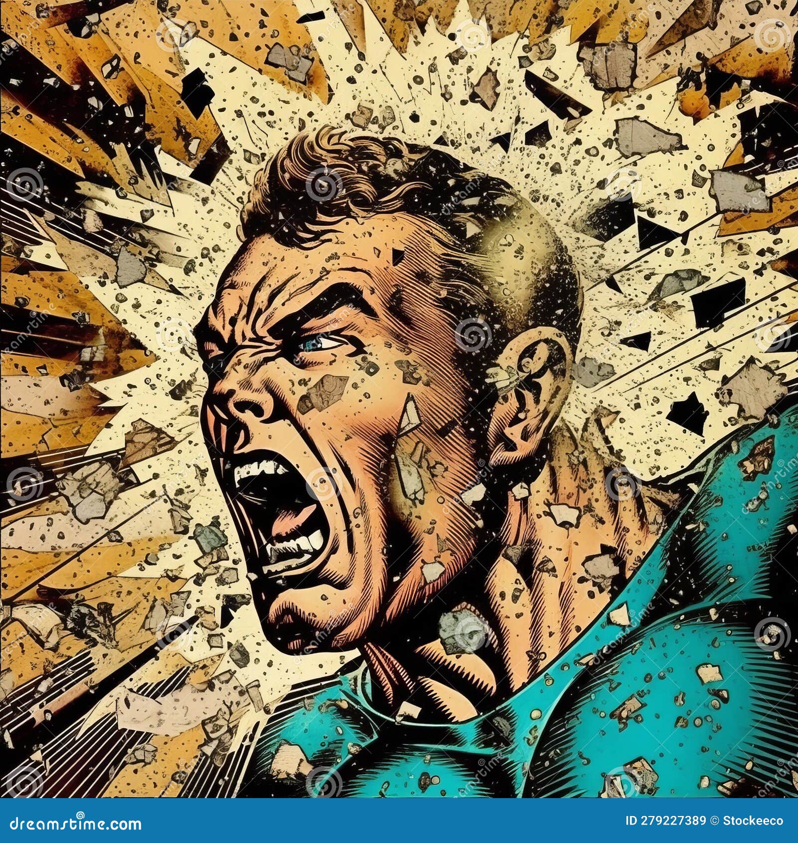 Vintage Bronze Comic Book Explosion Stock Illustration - Illustration ...