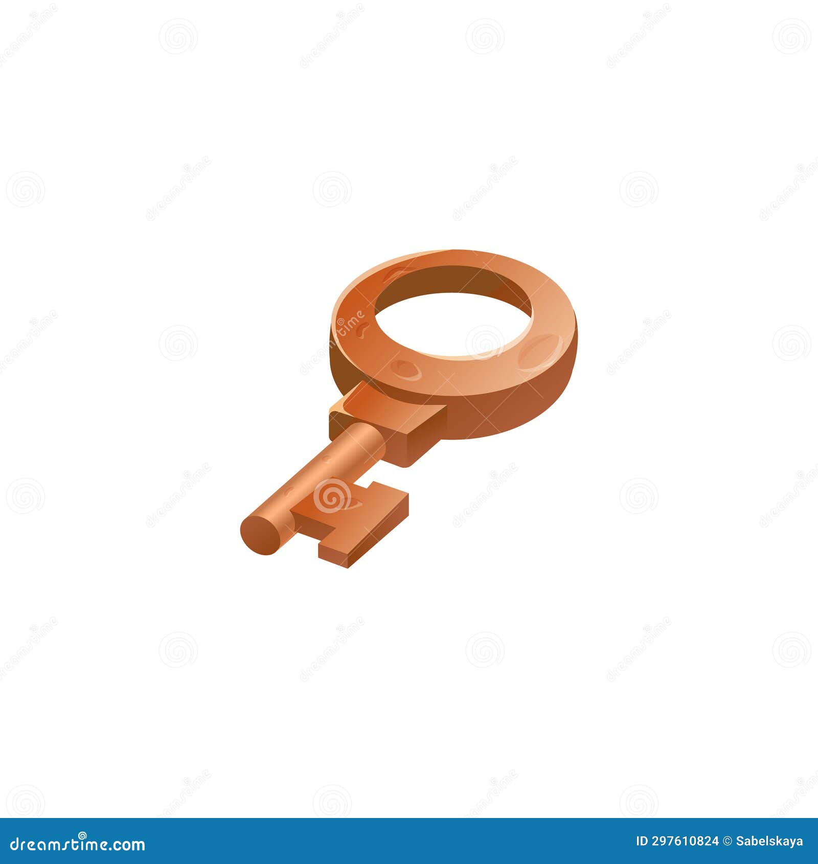 Vintage Bronze Game Key, Fairy Tale Magic Game Ui Element, Password ...