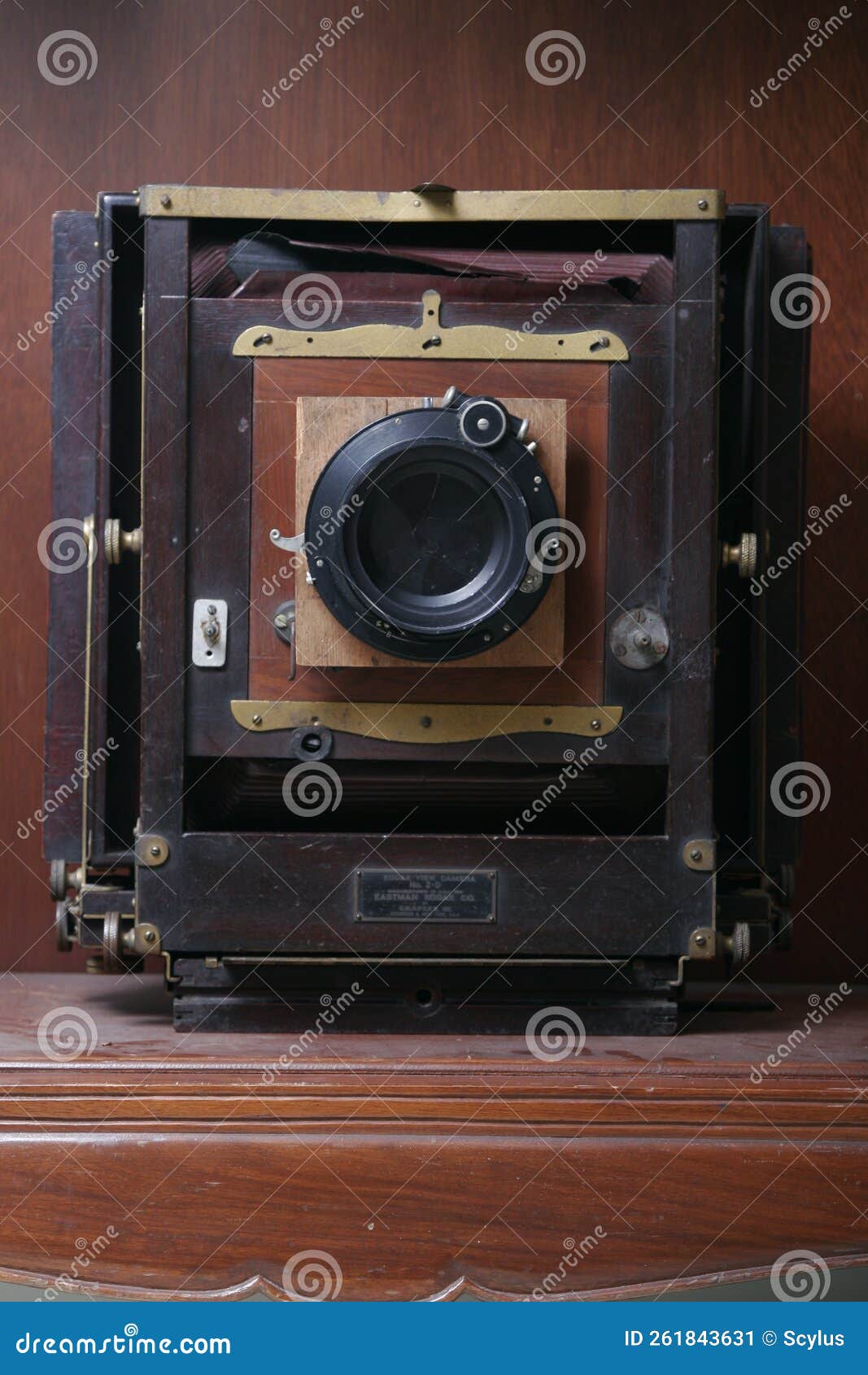 Vintage Folding Camera on a Dusty Shelf Editorial Photo - Image of film ...