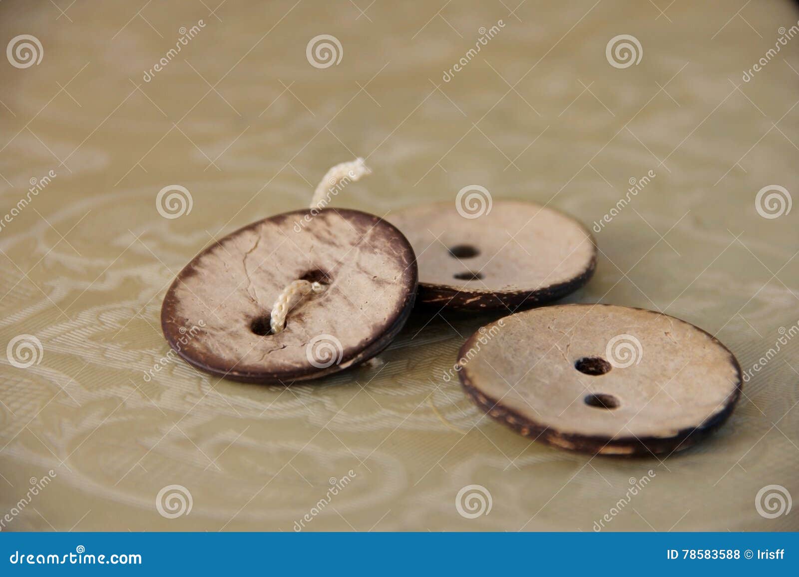Vintage Brown Buttons on the Table Stock Photo - Image of vintage ...
