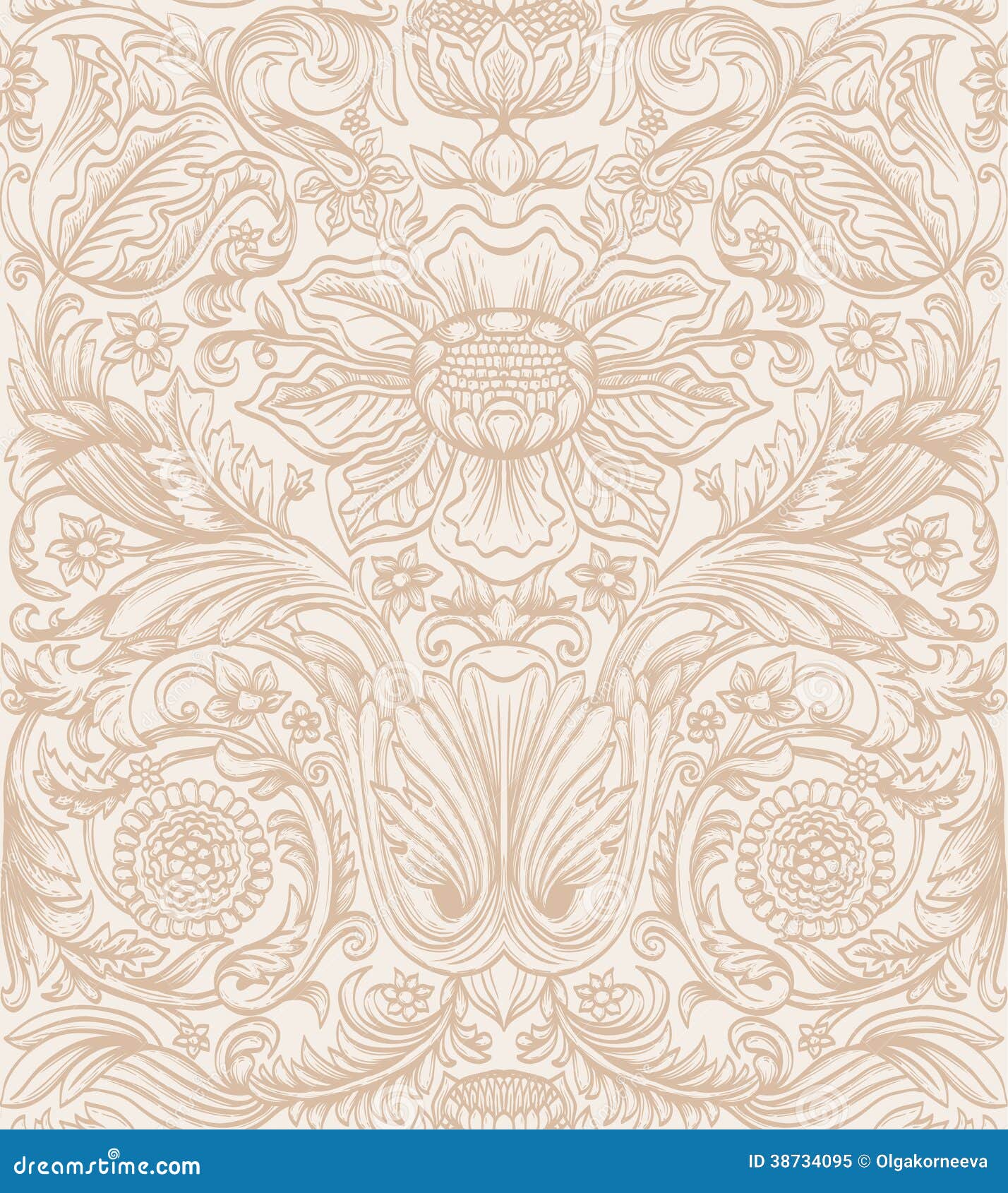 Vintage Brown Seamless Pattern Stock Vector - Illustration of backdrop ...