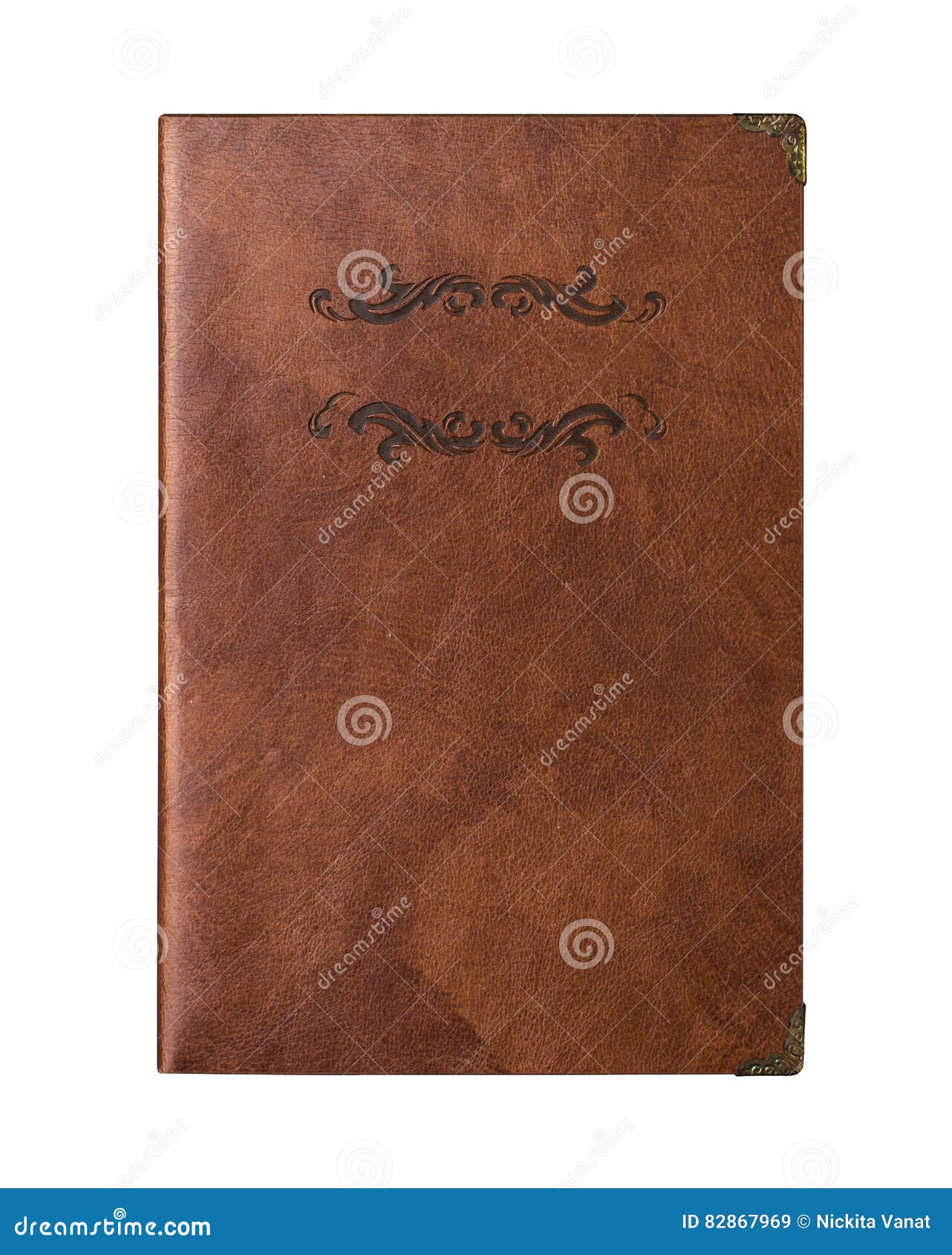 Vintage Brown Skin Leather Writing Notebook Stock Image - Image of skin ...