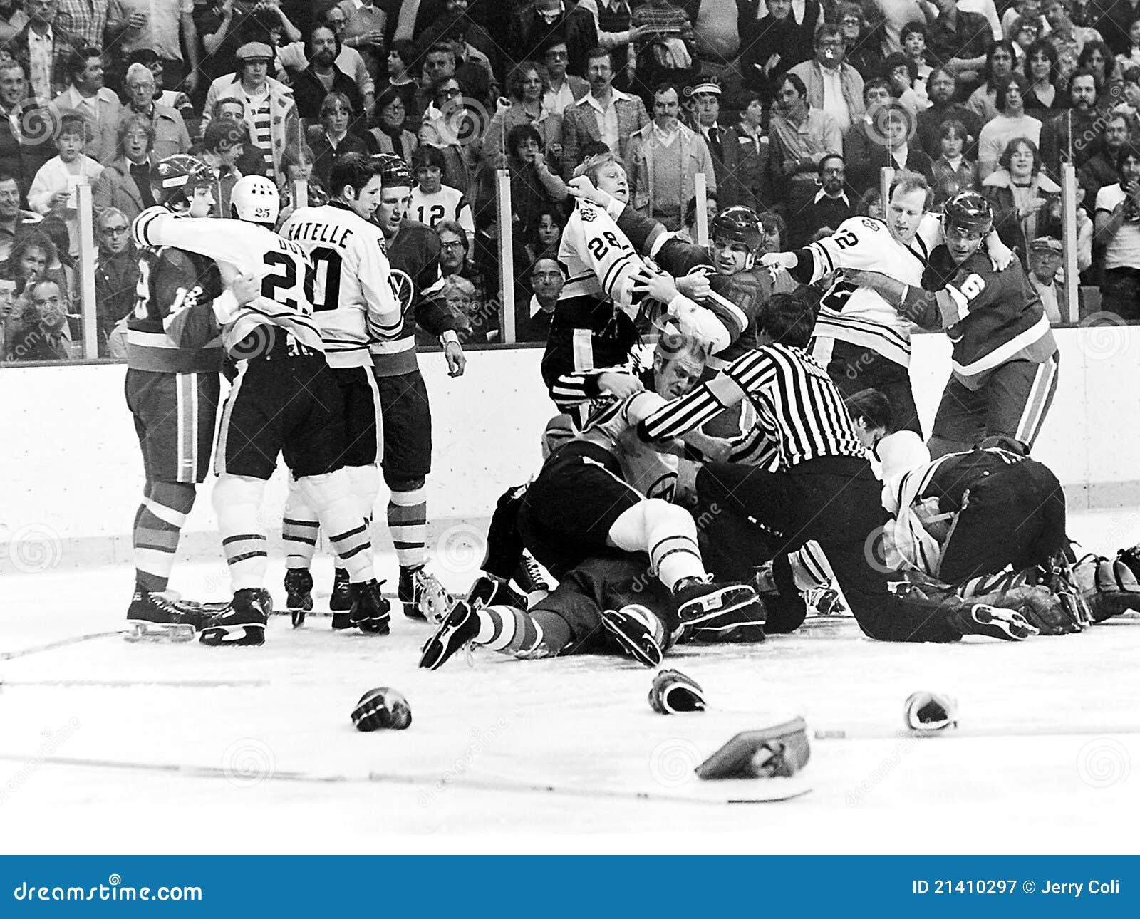 Vintage Bruins - Islanders Fight. Editorial Photography - Image of ...