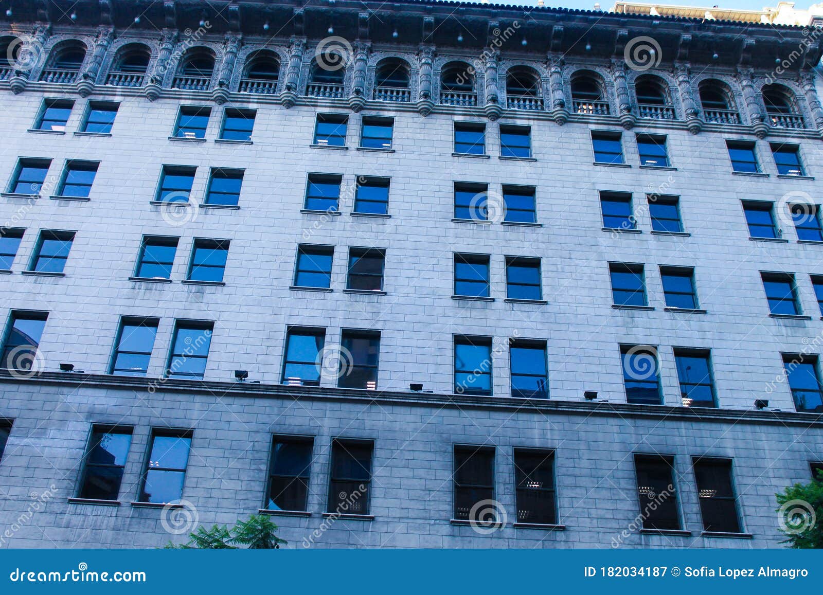 Vintage Building Architecture Windows Facade Sign Stock Image - Image ...