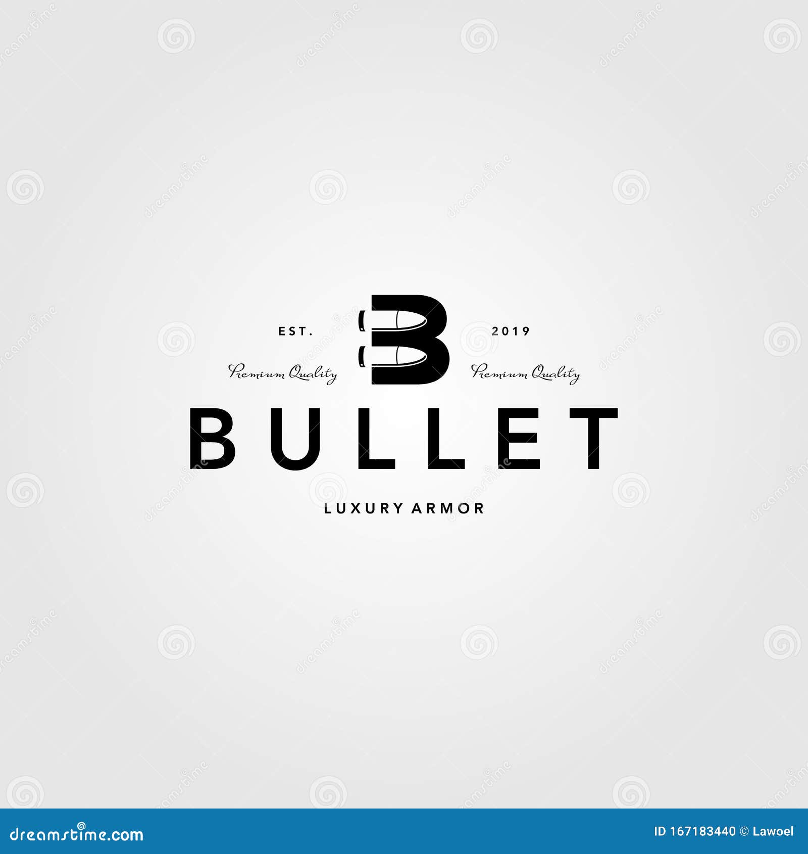 Vintage Bullet Logo Letter B Creative Vector Illustration Stock Vector ...