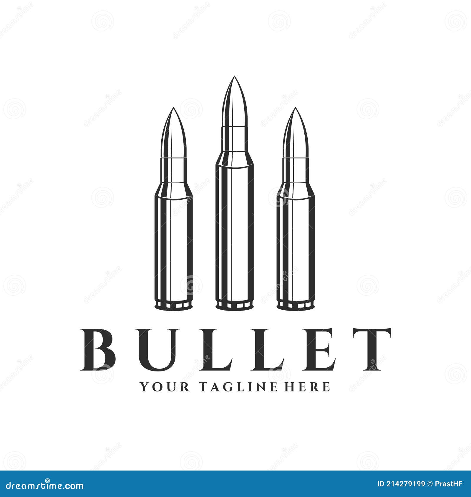Vintage Bullets Icon Logo Vector Illustration Design, Cartridge Object ...