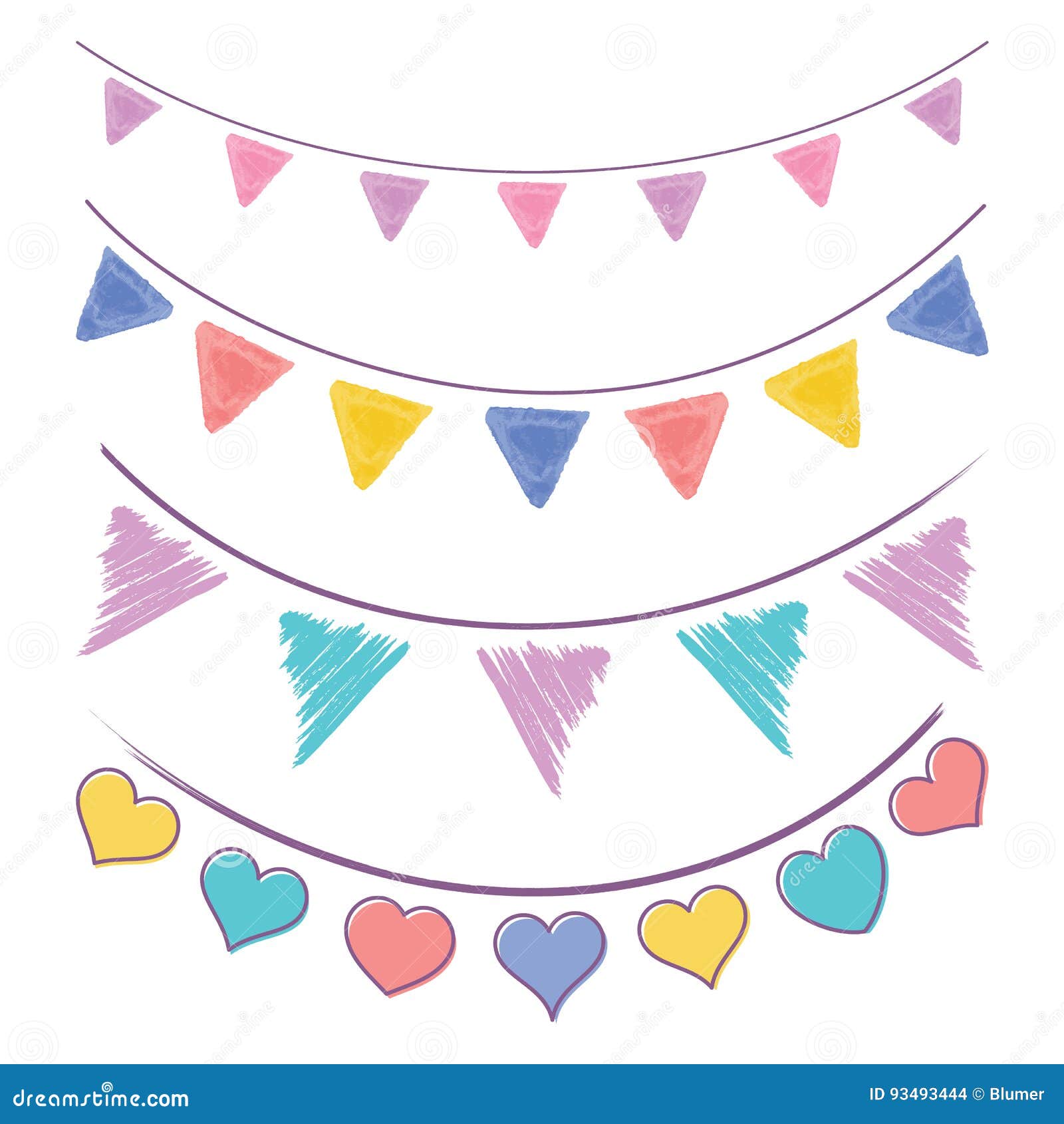 Vintage Bunting American Flag Concept Isolated With White Background ...