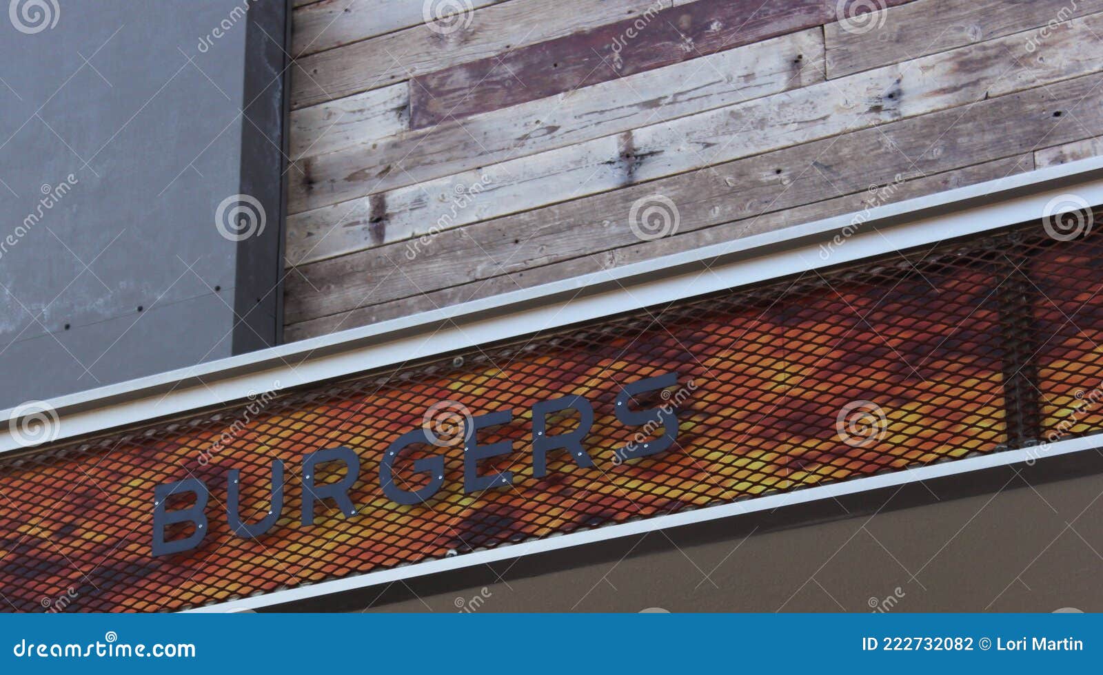 Vintage Burger Sign on Rustic Background, Local Restaurant Stock Photo ...