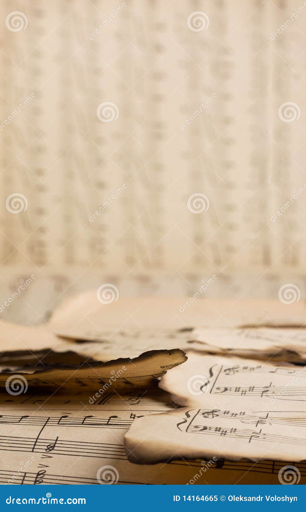 Vintage Burnt Music Notes Pattern Stock Image - Image of copy, paper ...