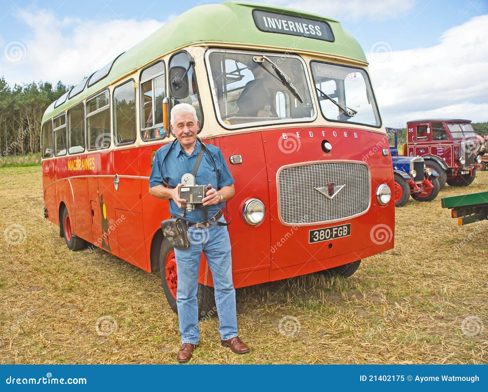 Vintage Bus with Authentic Conductor. Editorial Image - Image of active ...