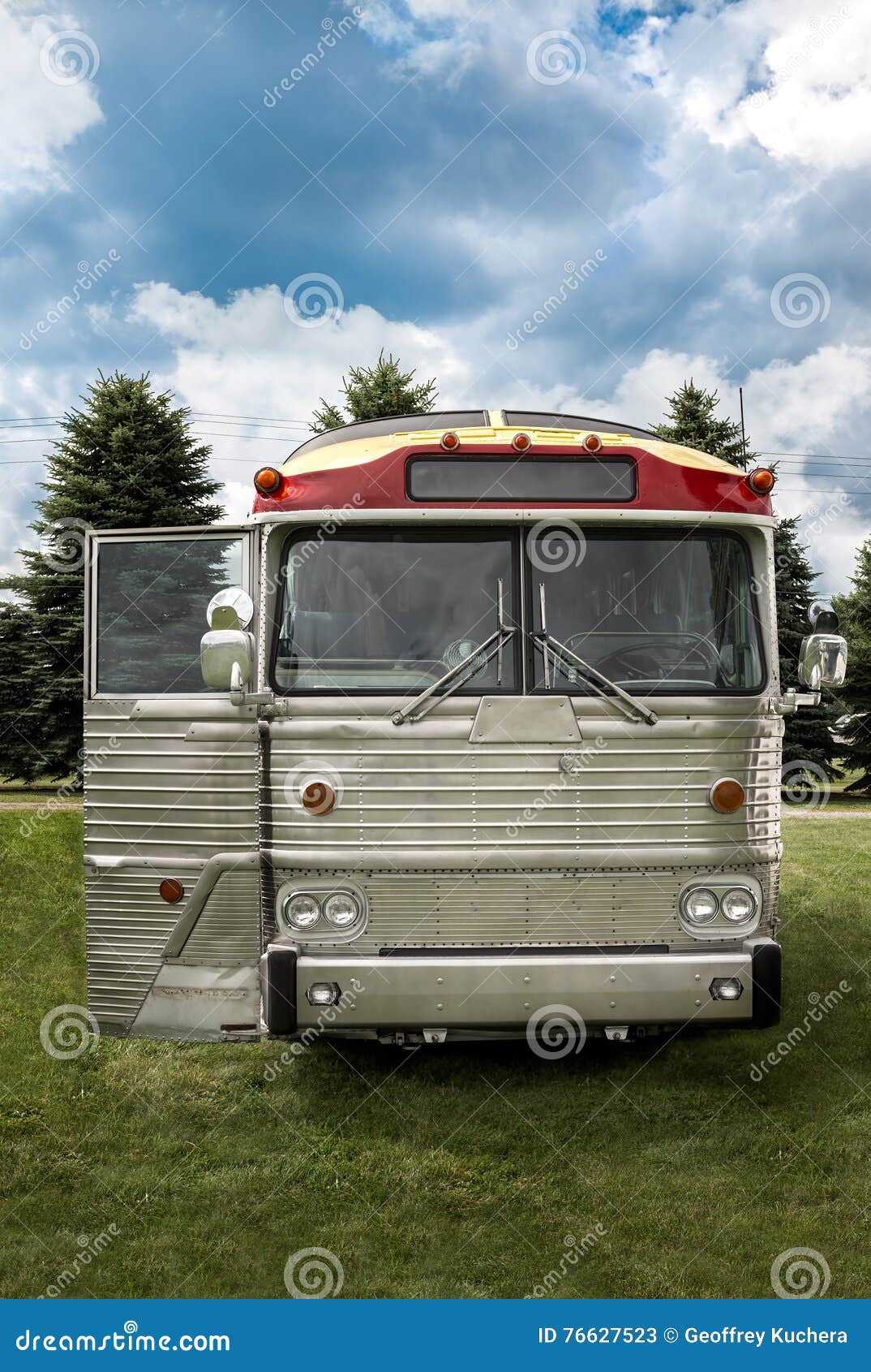 Vintage Bus Front stock image. Image of front, commute - 76627523