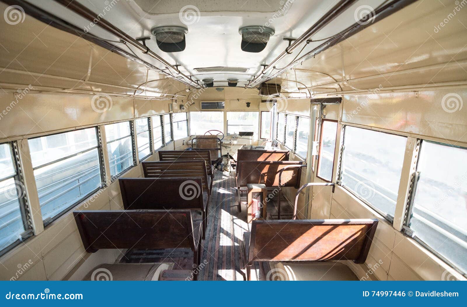 Vintage bus stock photo. Image of aisle, daytrip, comfort - 74997446