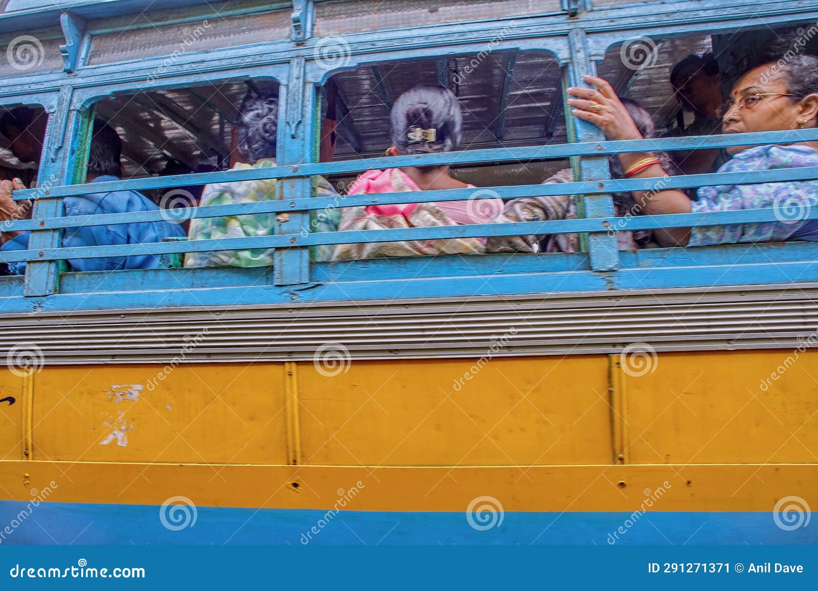Vintage Bus Ride Many Different People Inside Kolkata Editorial Photo ...