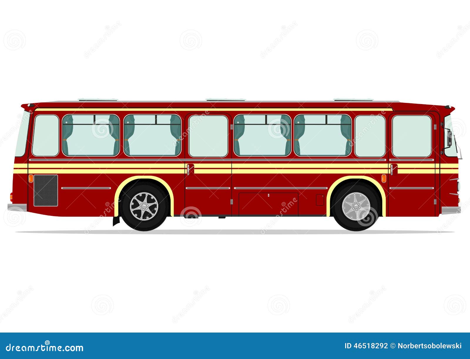 Vintage bus stock vector. Illustration of isolated, public - 46518292