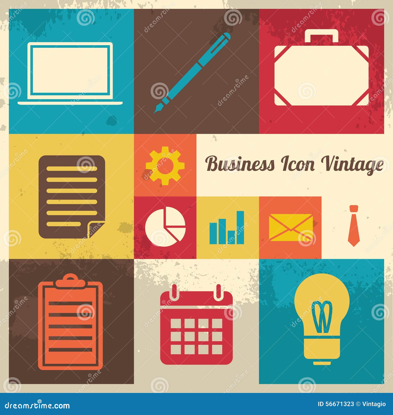 Vintage Business Icon stock vector. Illustration of business - 56671323
