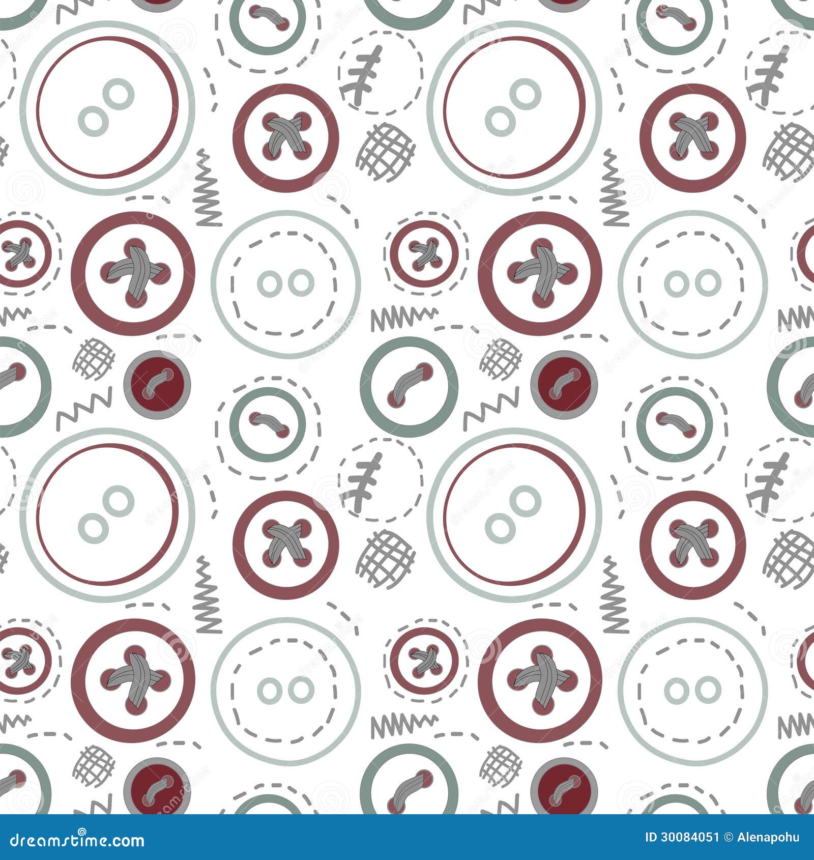Vintage Buttons Sew Seamless Pattern Stock Vector - Illustration of ...
