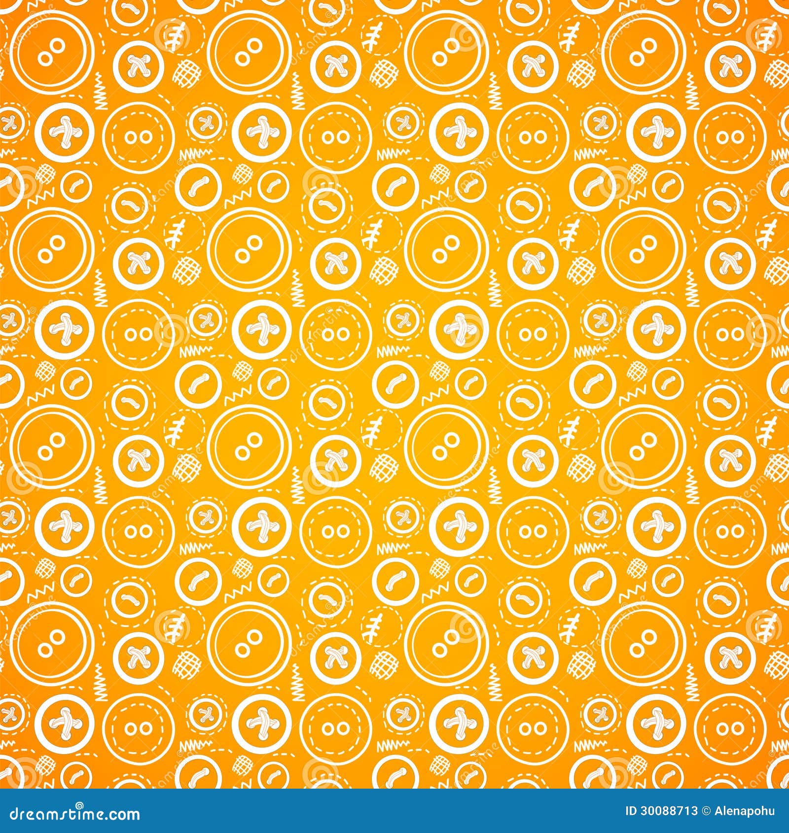 Vintage Buttons Sew Seamless Pattern in Orange Stock Vector ...