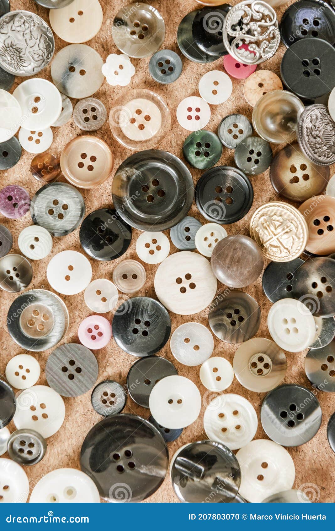 Vintage Buttons Texture on Table Stock Photo - Image of table, texture ...