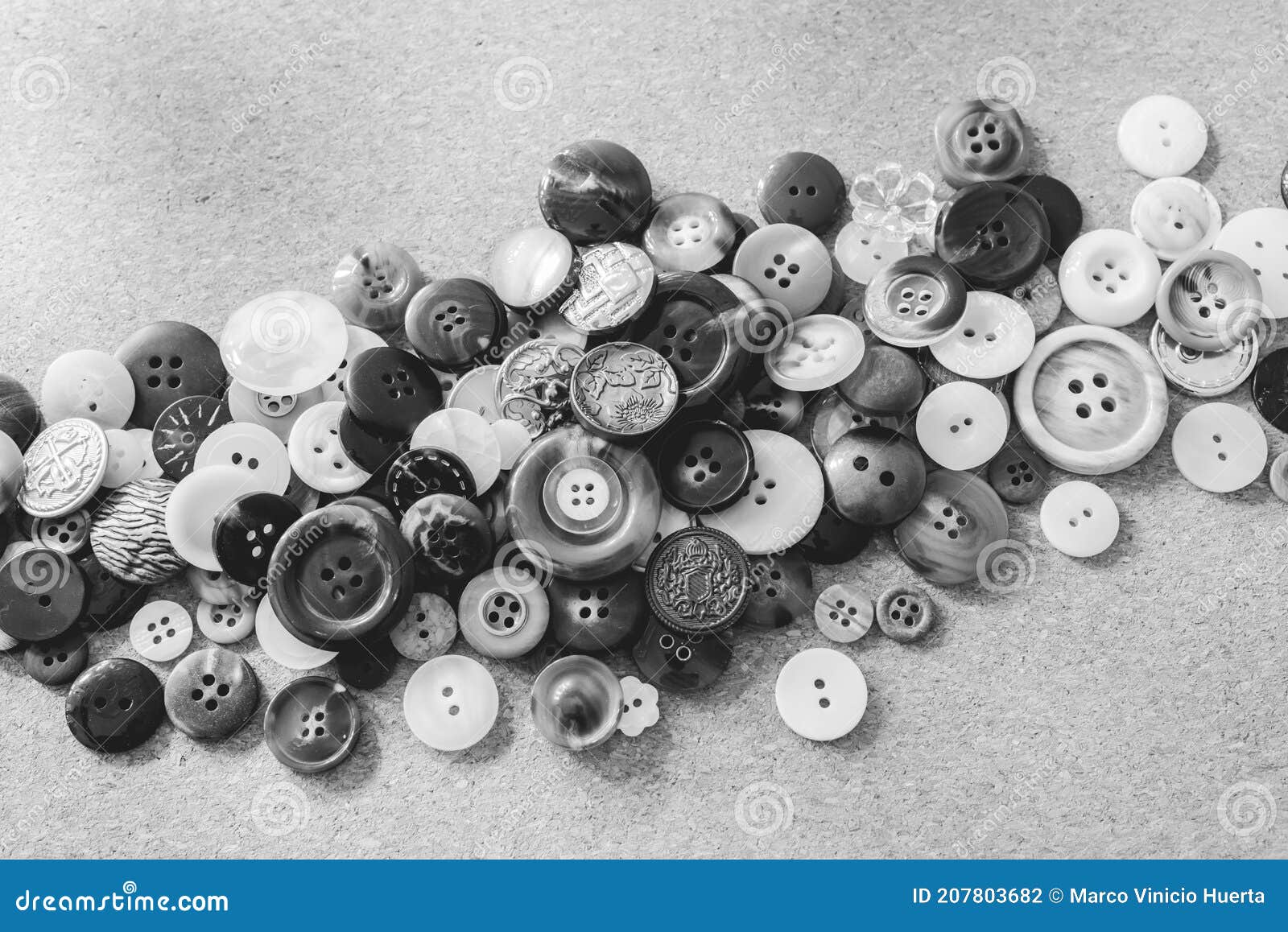 Vintage Buttons Texture on Table Stock Photo - Image of texture ...